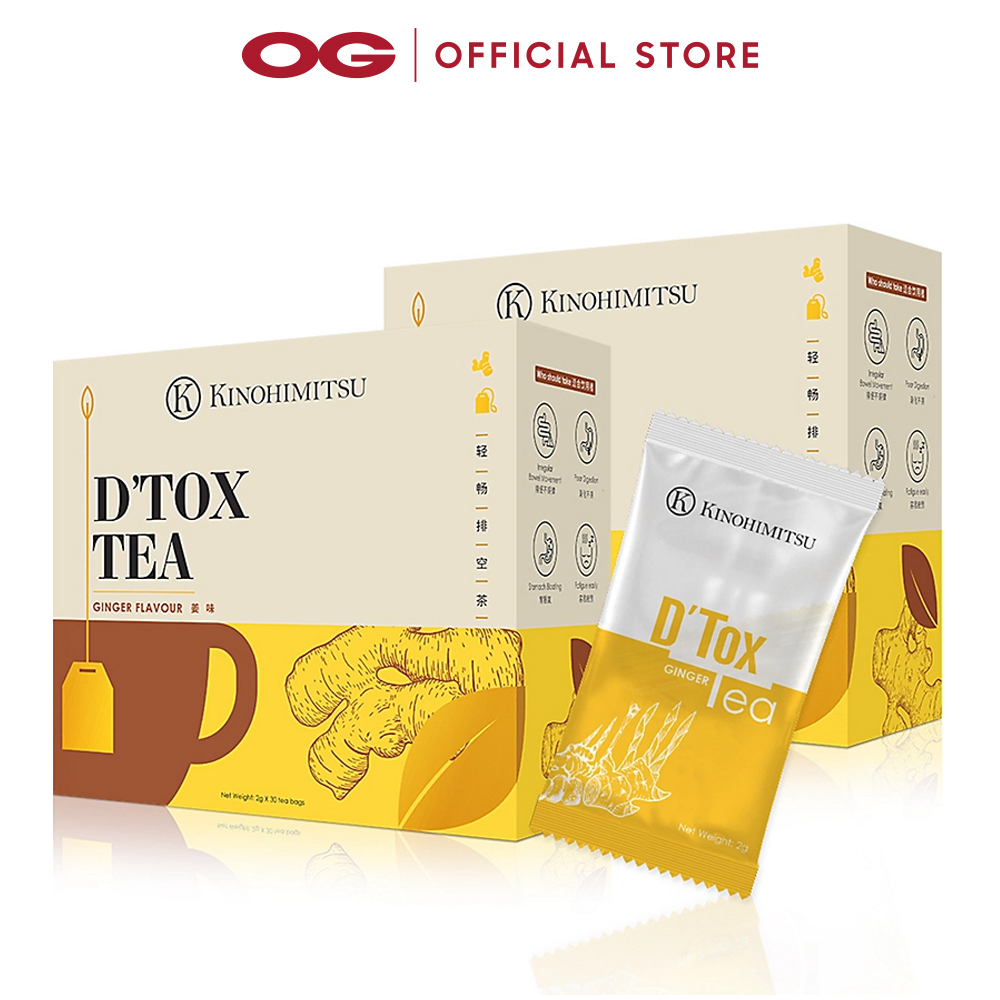 [BUNDLE OF 2] Kinohimitsu D'Tox Tea 2g x 30 Sachets - Ginger / Peppermint | Shopee Singapore
