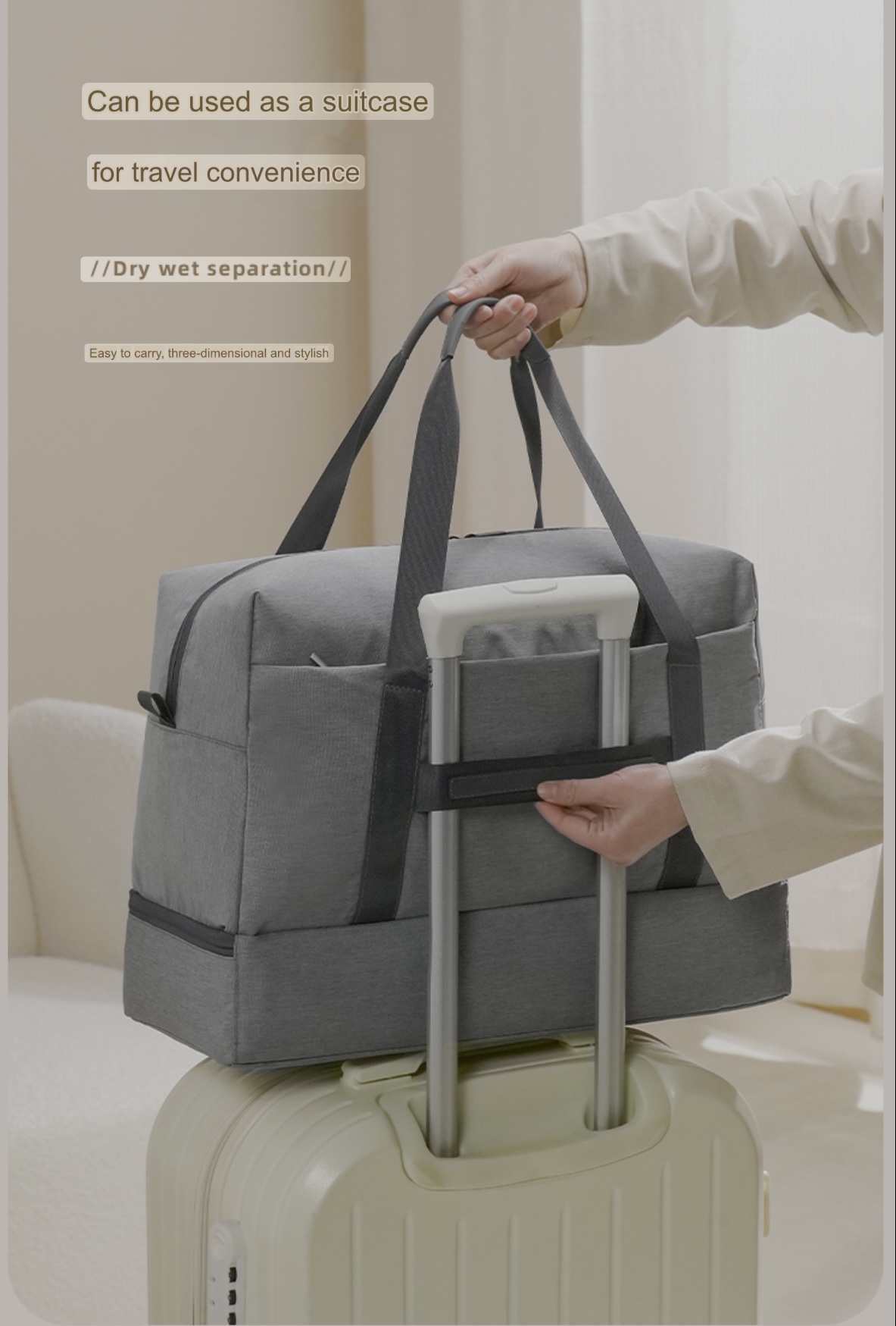 【Local Ready Stock】RPET Travel Hand Carry Bag | Foldable wet and dry ...