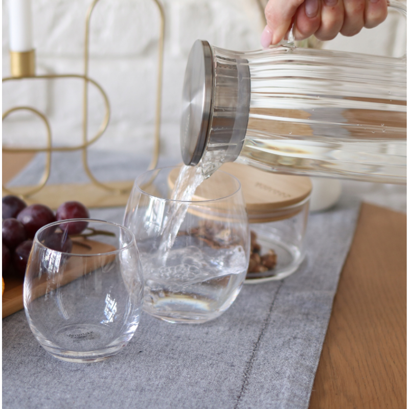 WIlmax Thermo Glass Jug with Stainless Steel Lid [1000ml/1500ml/2100ml/2500ml] / For Hot and ...