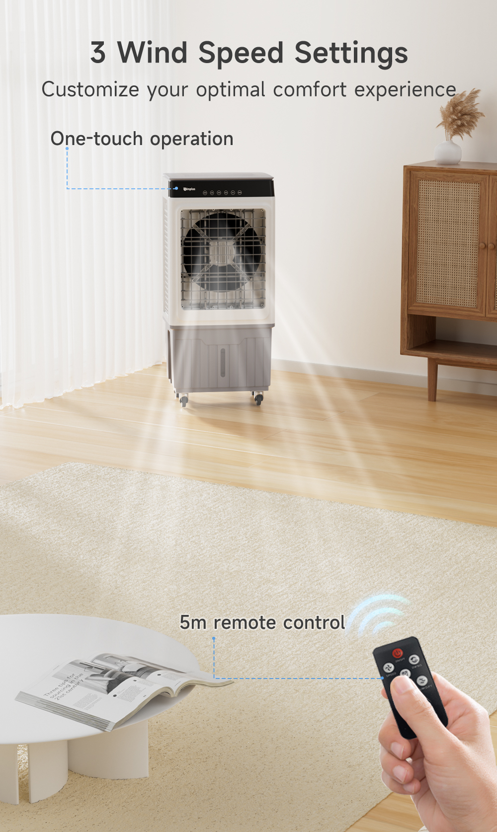 【Clearance】Simplus Air Cooler | 24L Water Tank | 9M Distance Airflow | 40m² Coverage Area | 3 ...