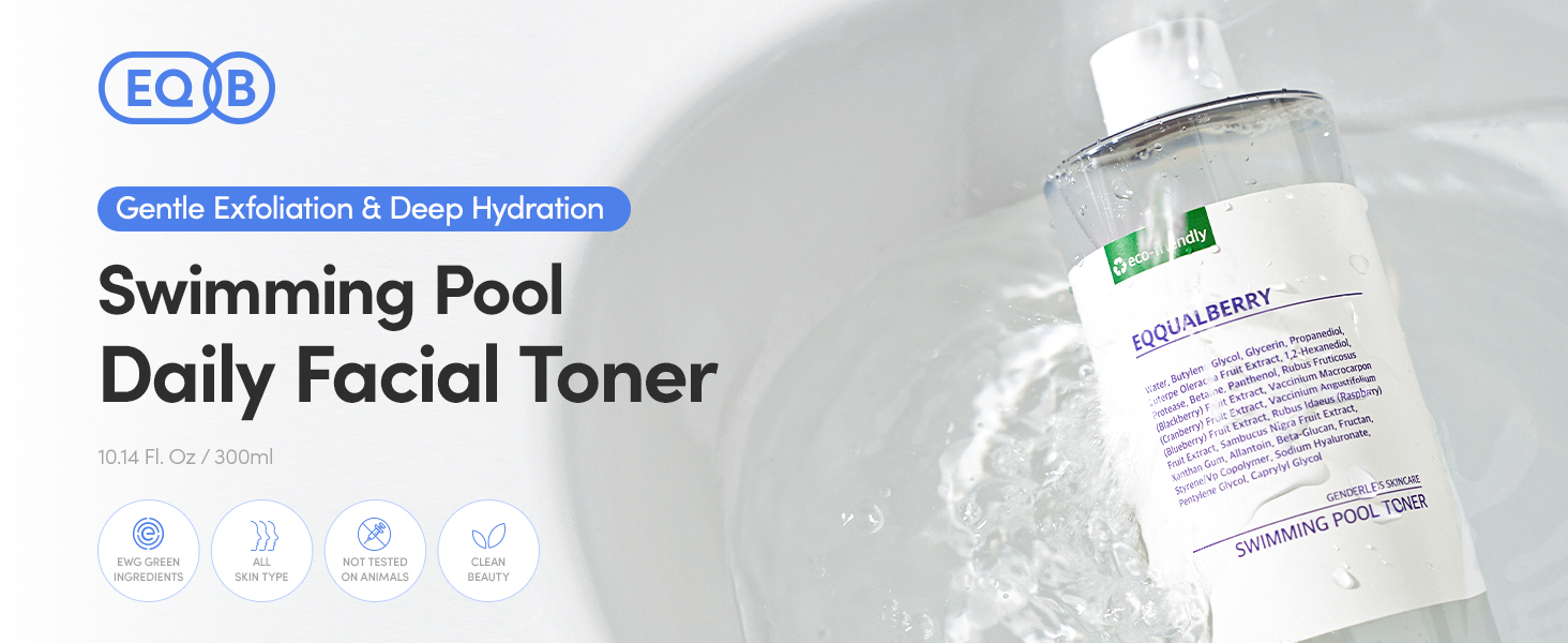 Eqqualberry Swimming Pool Daily Facial Toner (155ml / 300ml) | Shopee ...