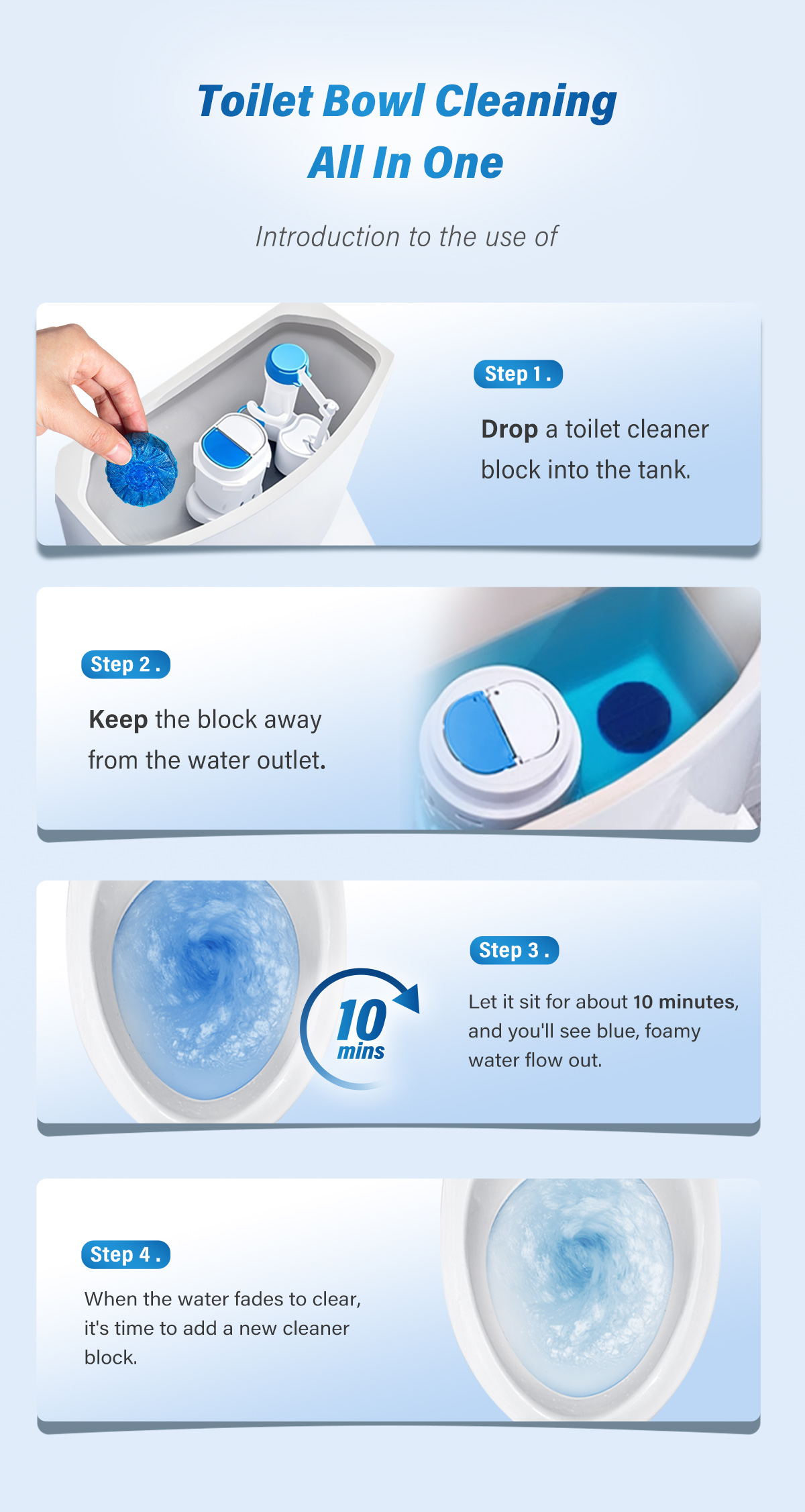 HYPER CLEAN Toilet Cleaner Tablet Auto Toilet Bowl Cleaner Fast Toilet ...