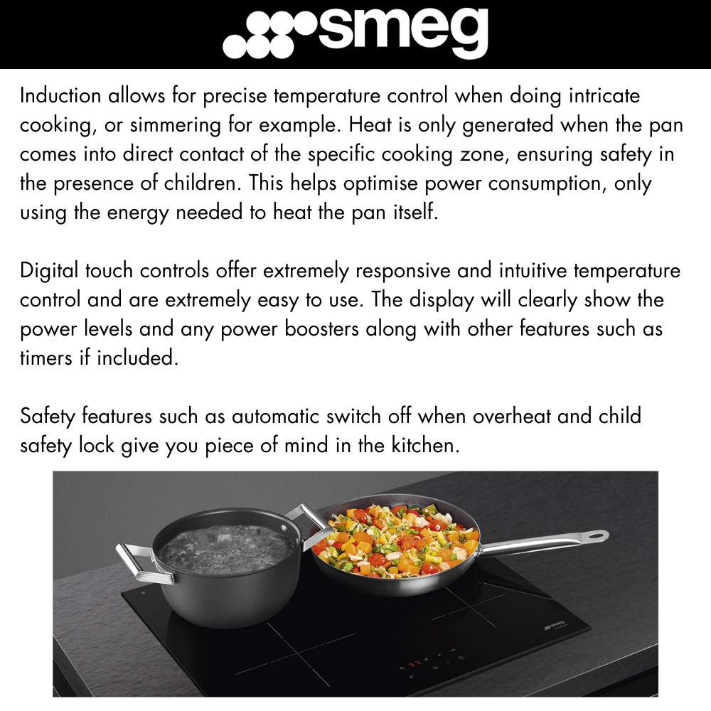 SMEG 60cm Plug and Play Induction Hob, 4 Cook Zones, Classic Aesthetic ...