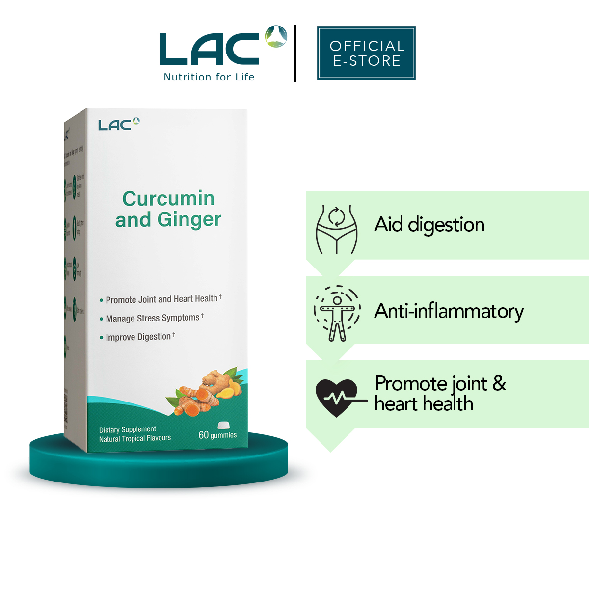 [LAC HERBS] Curcumin and Ginger (60 gummies) | Shopee Singapore