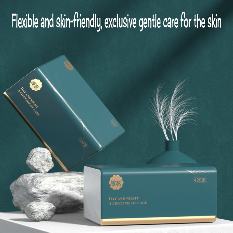 ManHua Facial Tissues 4ply /420 Sheets Pure Wood Pulp Tissue Paper ...