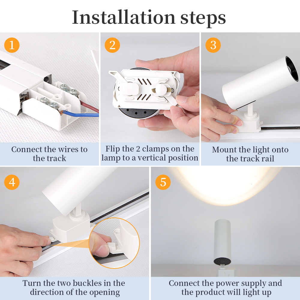 3 Colors Dimmable Track Light Set with Remote Control Led Spotlight ...