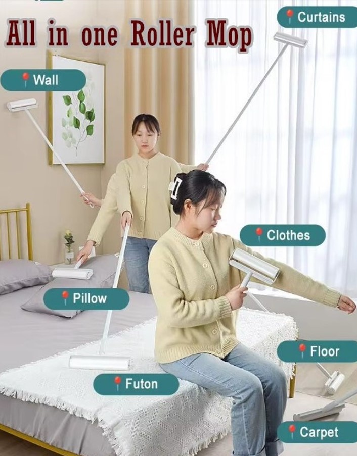 Sticky Lint Roller Mop for Pet Hair, Dust, and Furniture Cleaning Dust ...