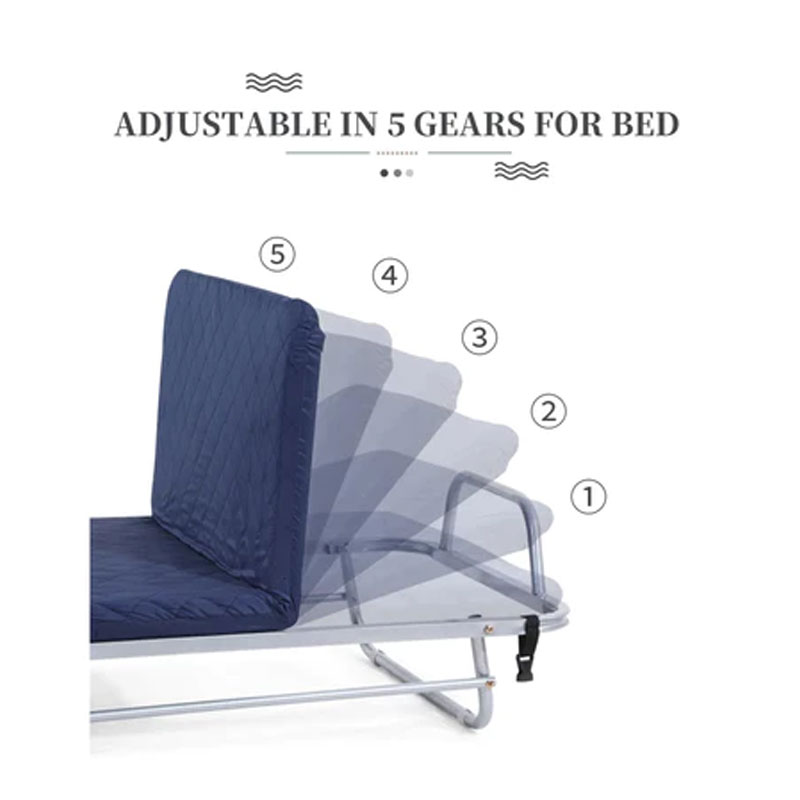 Portable Folding Single Bed 2-Fold Modern Metal Foldable Bed with ...