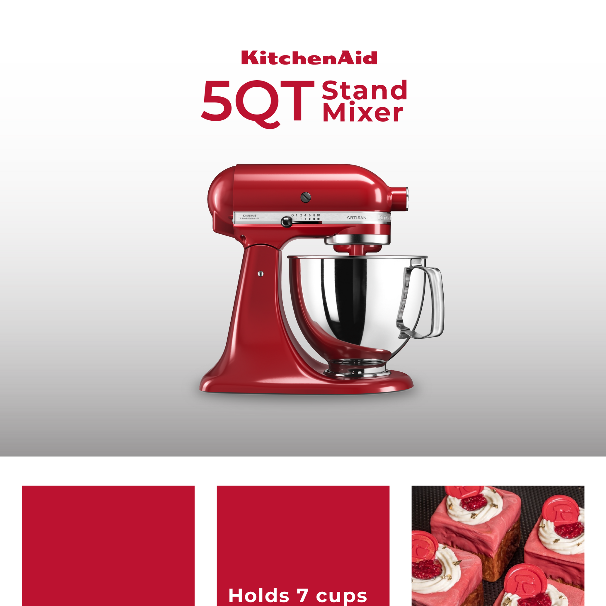 KitchenAid Artisan 4.8L Tilt-Head Stand Mixer [5KSM175] - 4.8 L Bowl ...