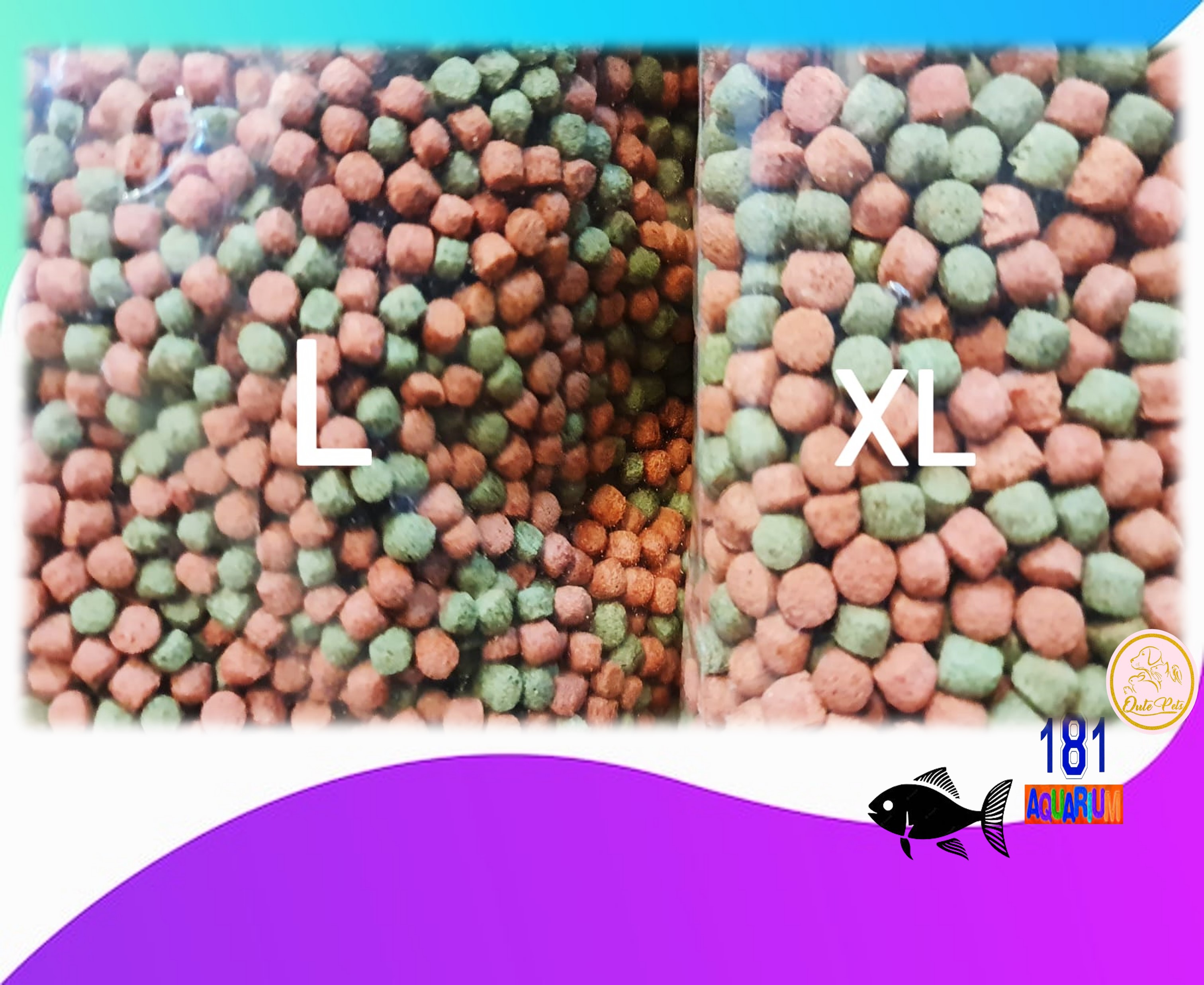 [1 kg] 181aq Floating Fish Food 2-Coloured Pellets (Size S/ M/ L/ XL ...