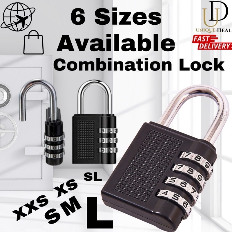 Resettable Combination Padlock Number Lock 3 or 4 digit Combi lock ...