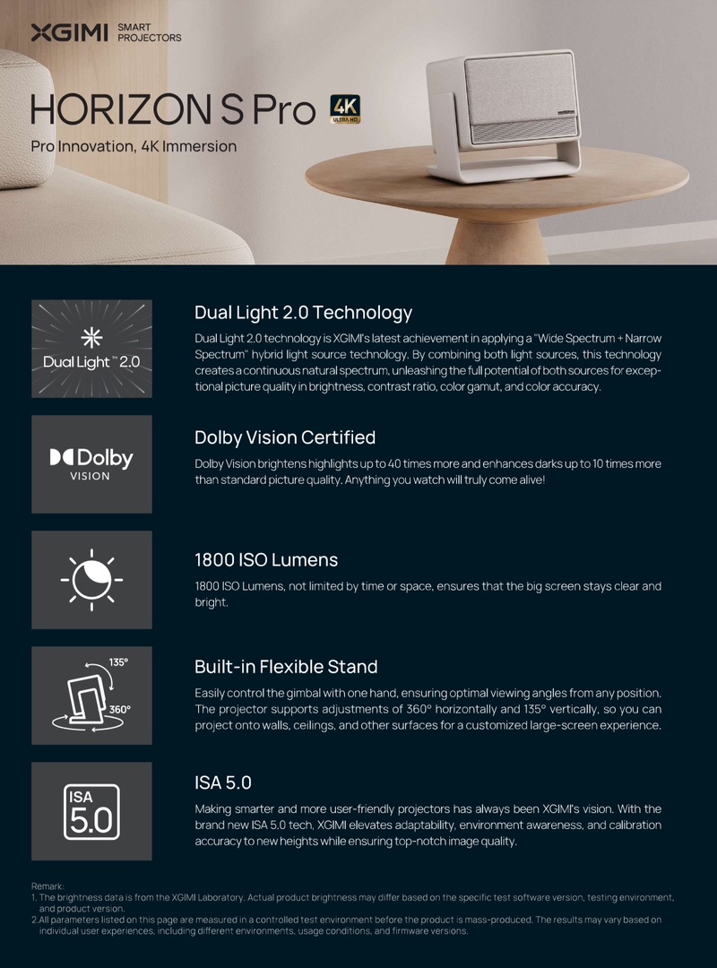XGIMI Horizon S Pro c/w Free Tall Stand & GTV 4K Stick worth $399 ...