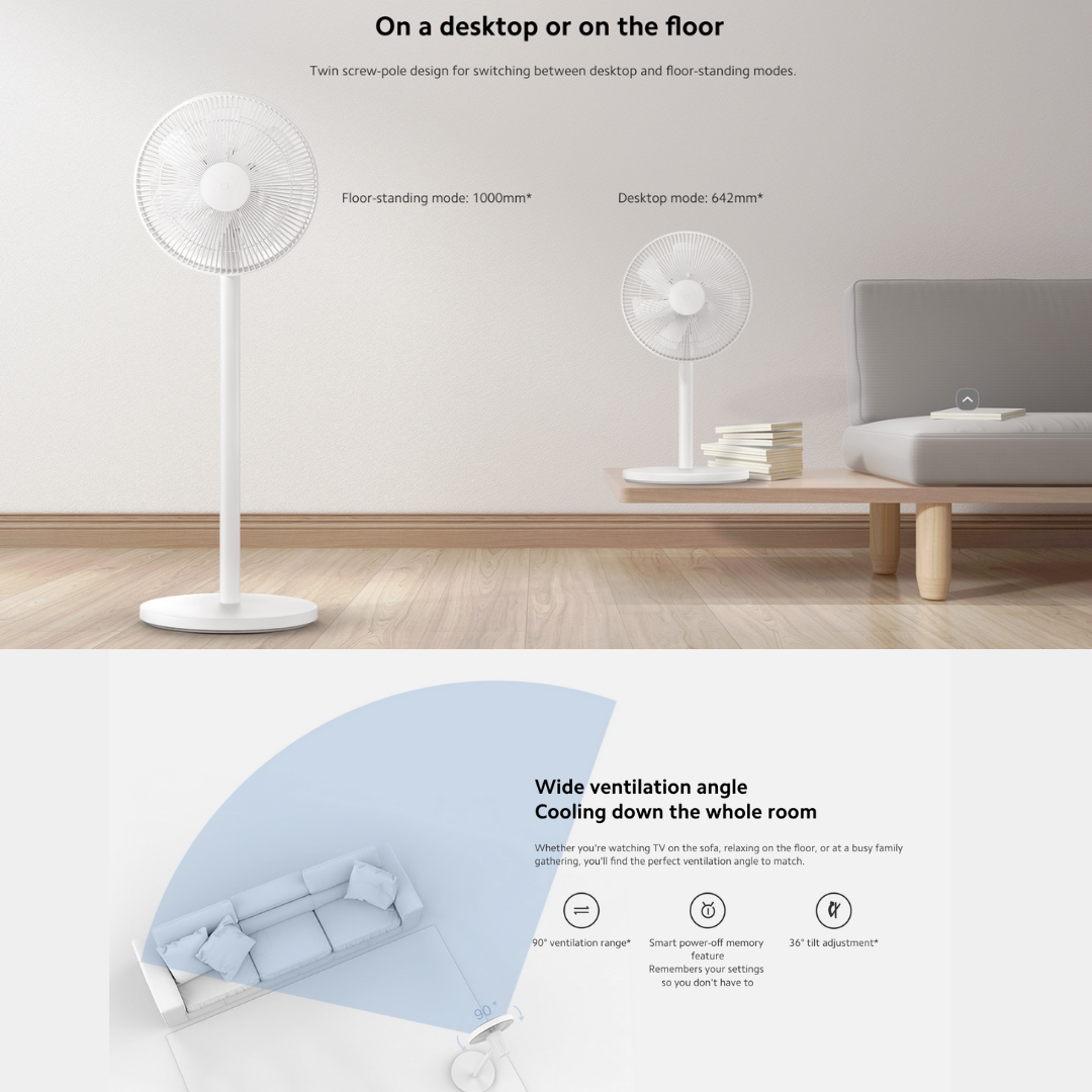 Xiaomi Mi Fan 2 Lite | Dual height | Smart Controls | Shopee Singapore