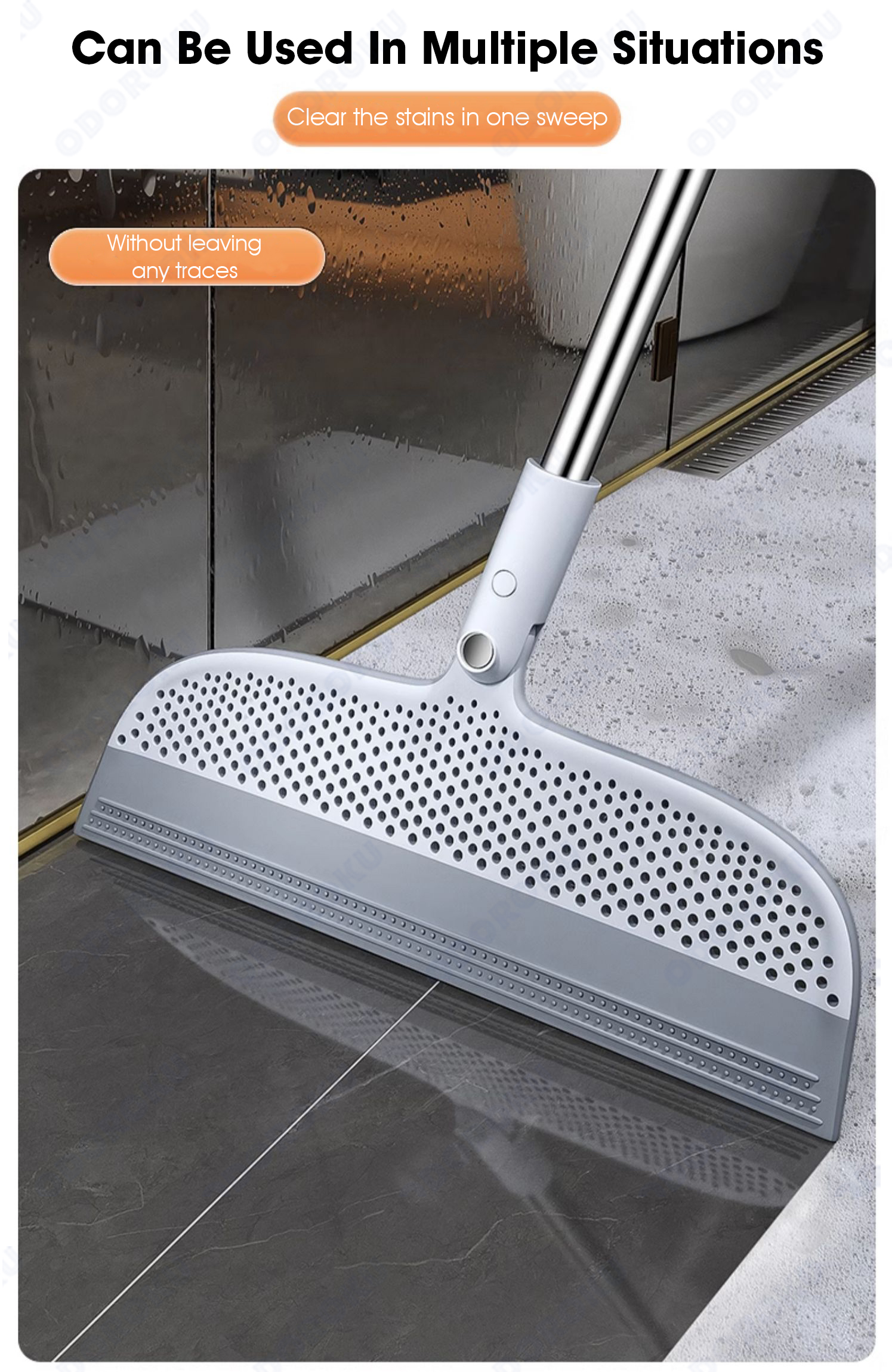 ODOROKU 30/40cm Large Silicone Floor Magic Squeegee Broom 2 In 1 ...