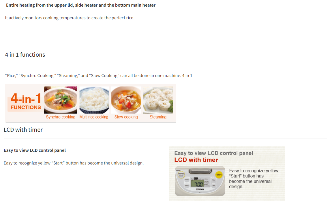 TIGER JBV-S10S 1L MICROCOMPUTER CONTROLLED RICE COOKER MADE IN JAPAN ...