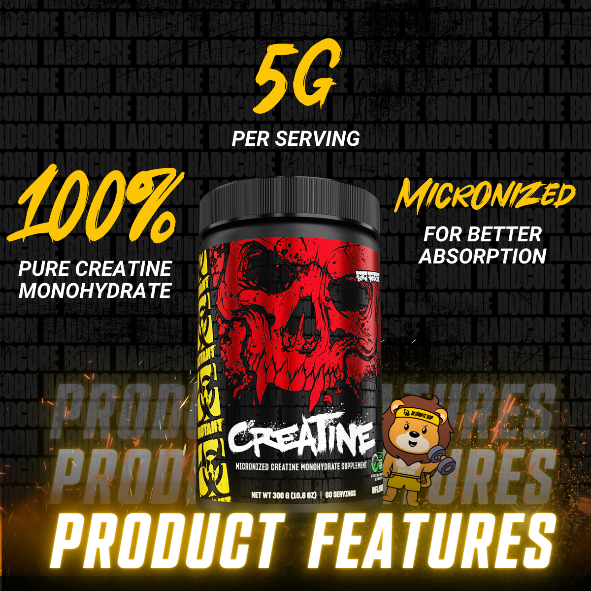 Mutant, Mutant Creatine, 100% Pure Creatine Monohydrate, Fast Recovery ...