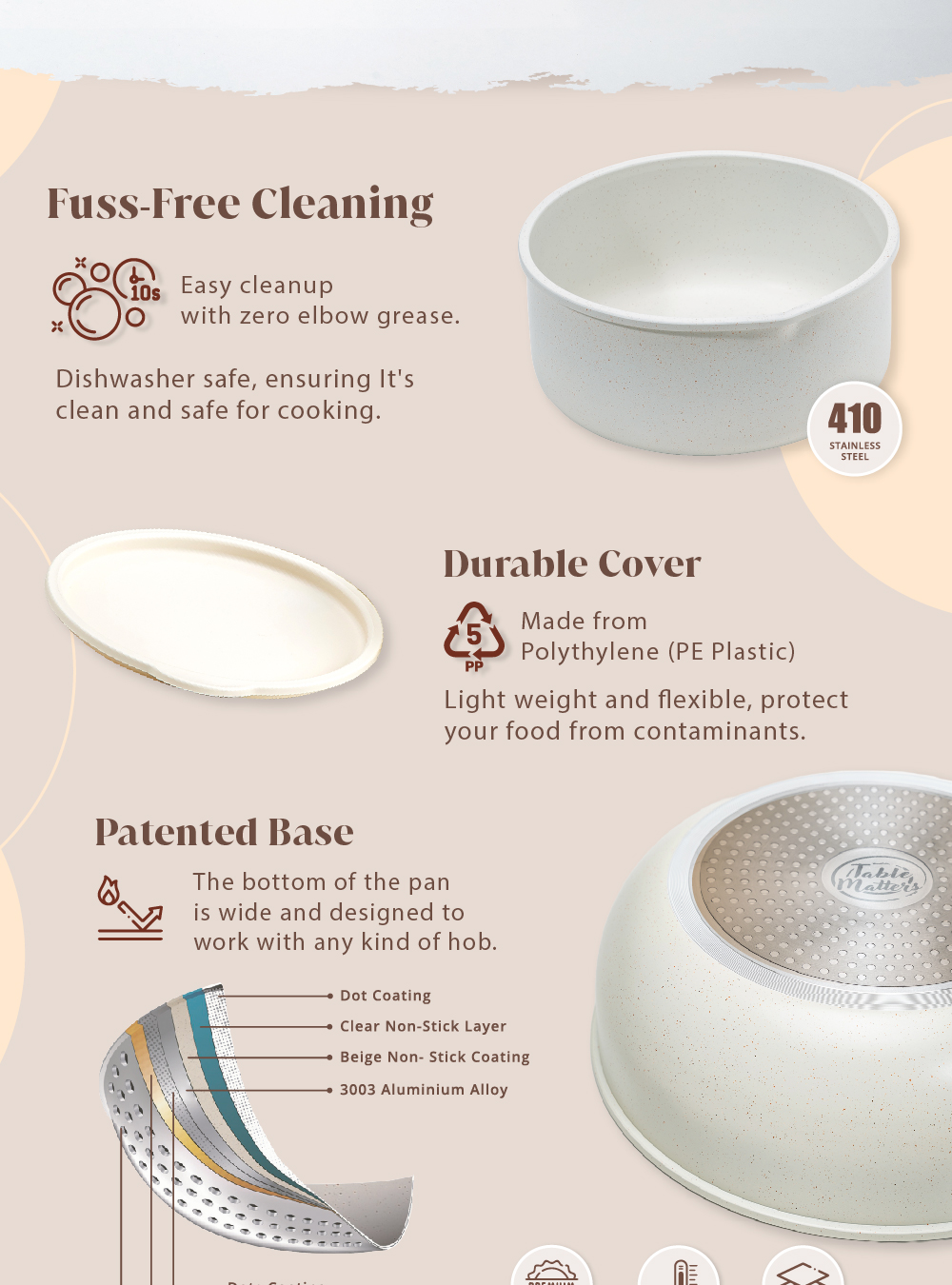 Table Matters -SnapChef Cookware Set with Detachable Handles [Frying ...