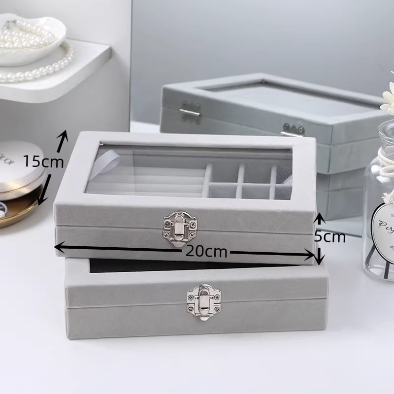 Small Jewellery Box Accessories Storage Box Organizer with Transparent ...
