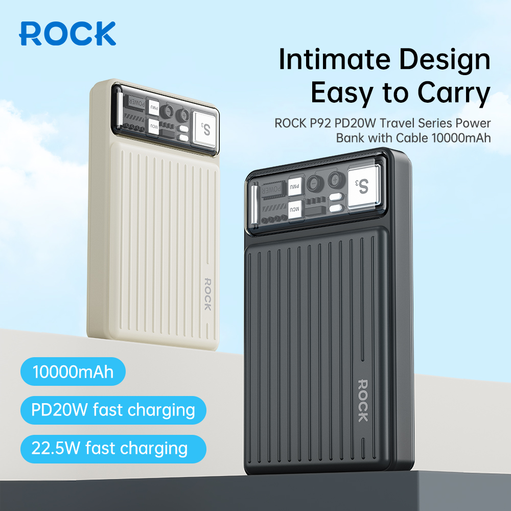 ROCK Mini Powerbank with Cable 10000mAh / 20000mAh PD 20W / PD 35W ...