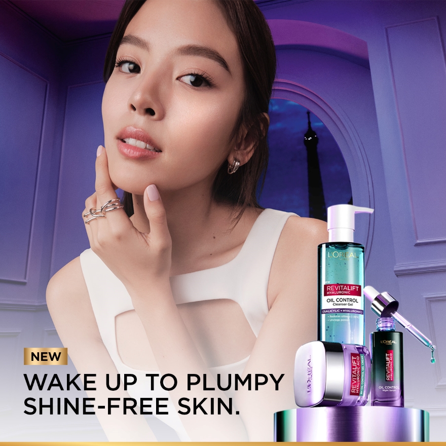 L'OREAL PARIS SKINCARE Revitalift Hyaluronic Acid Oil Control Night Serum (For Replump Fine ...