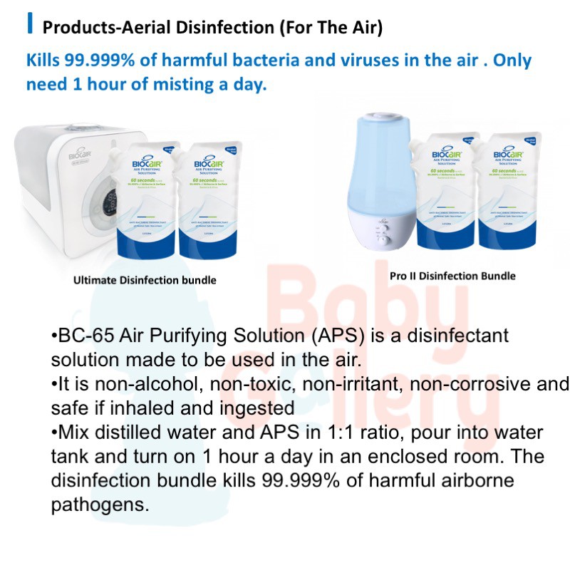 BioCair ® BC-65 Anti-Bacterial Disinfectant Air Purifying Solution ...