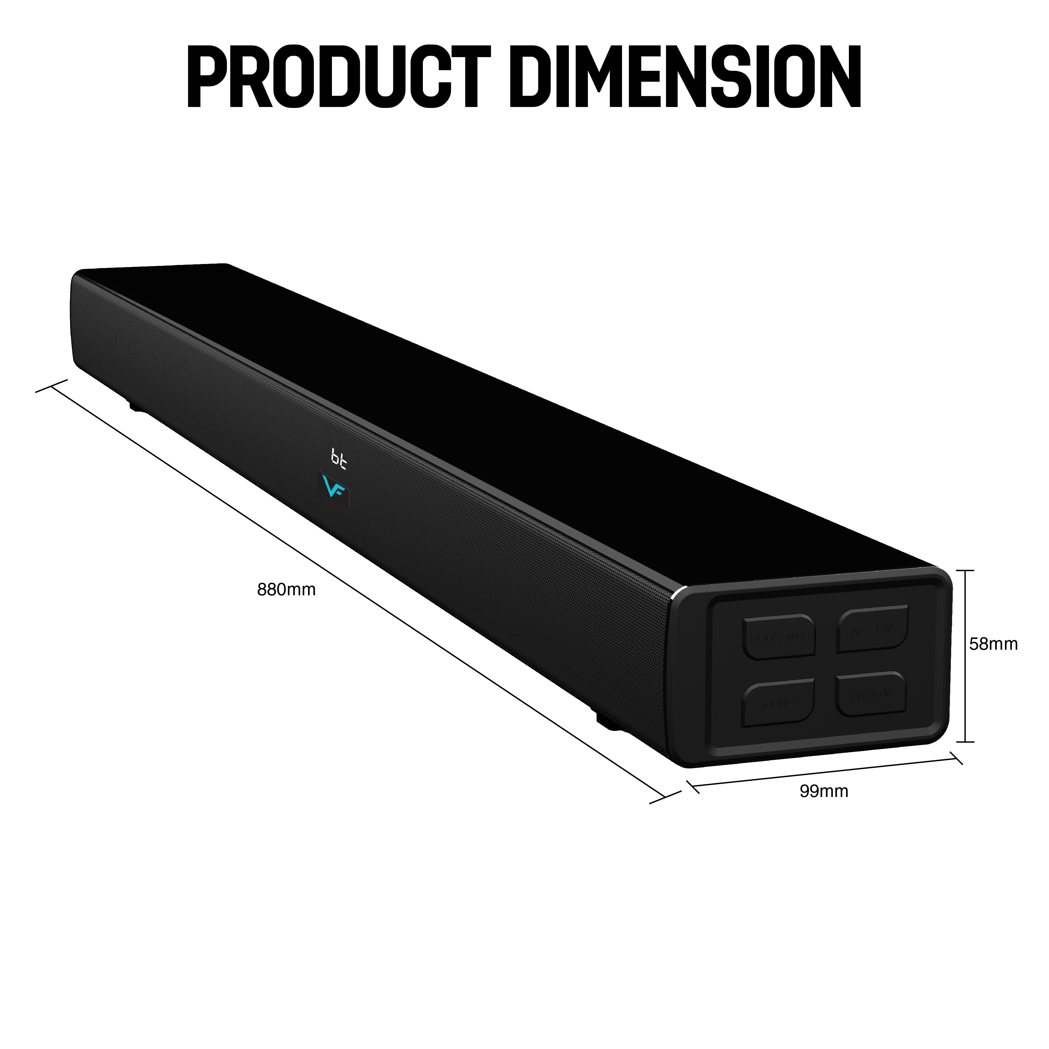 Vinnfier HYPERBAR 3000 All IN ONE Soundbar Max160W ,Pure Bass ...