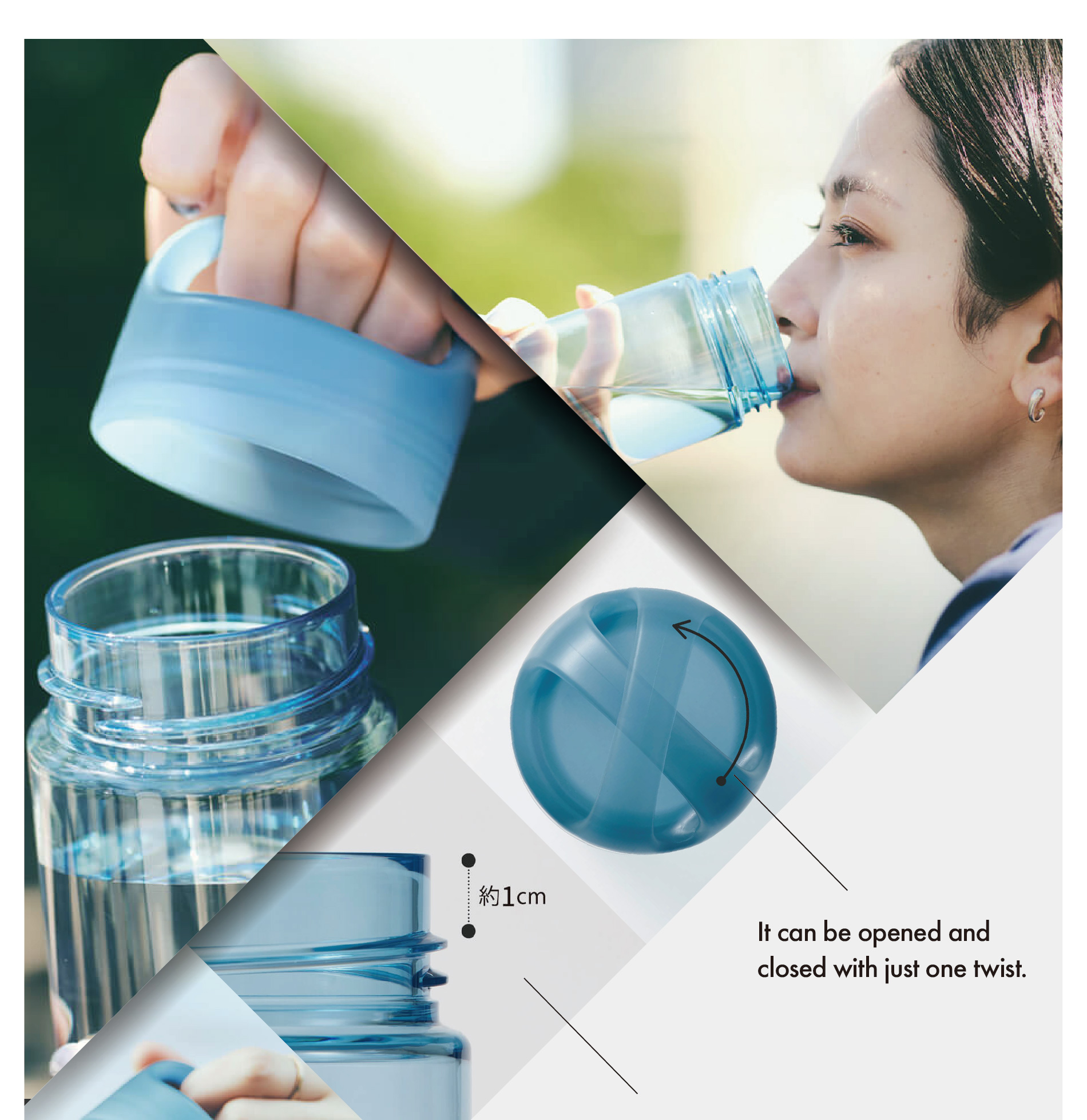 Marna Daily Water Bottle 500ml /1 liter (Lightweight/Dishwasher Safe) Drink Bottle (Made in ...