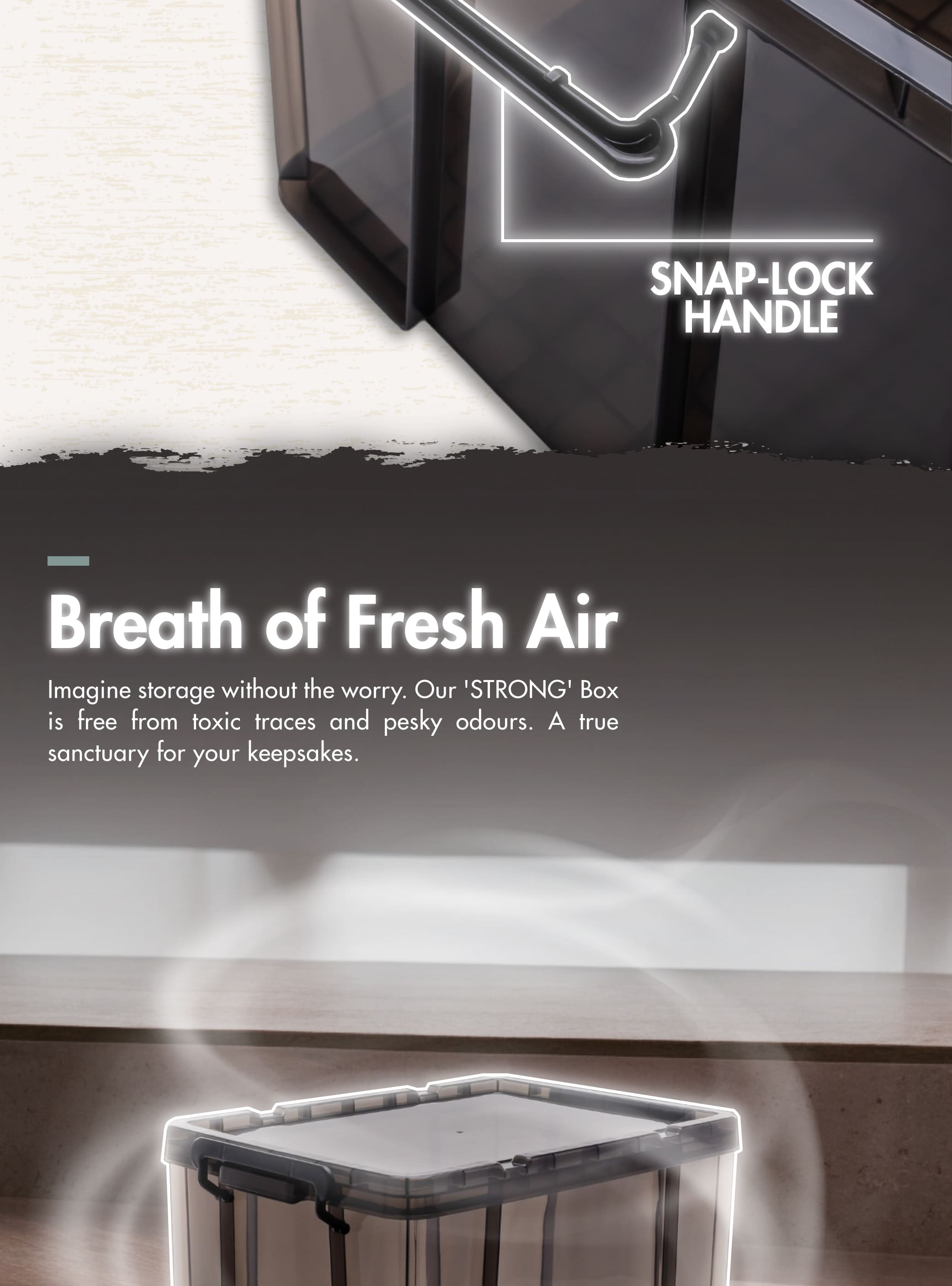 [HOUZE] 'STRONG' Storage Box 4 Sizes 30L|44L|75L|100L (Smoke Grey ...