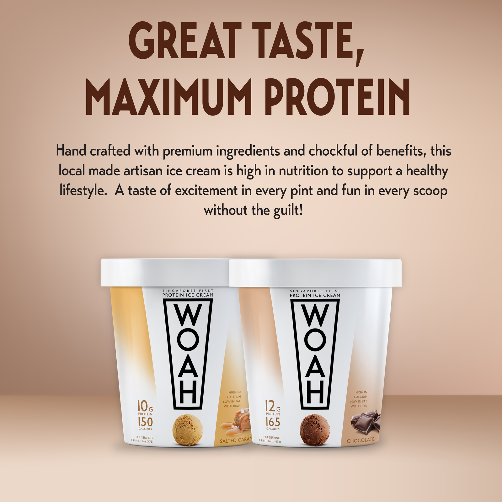 [SG 60 National Day Sale] Woah Protein Icecream 473ML + HE+ Energy Plus ...