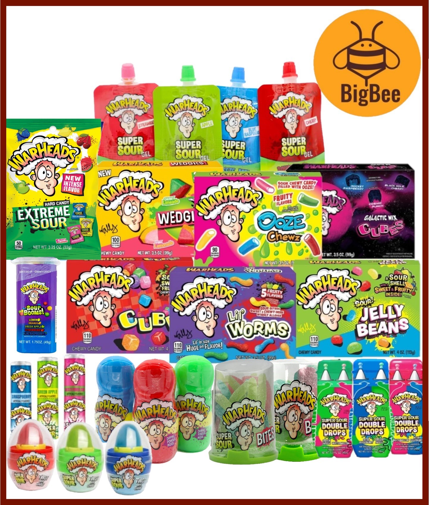 Warheads Super Sour Candy - Hard Candy, Trio Gel Wheel, Chewy Candy ...
