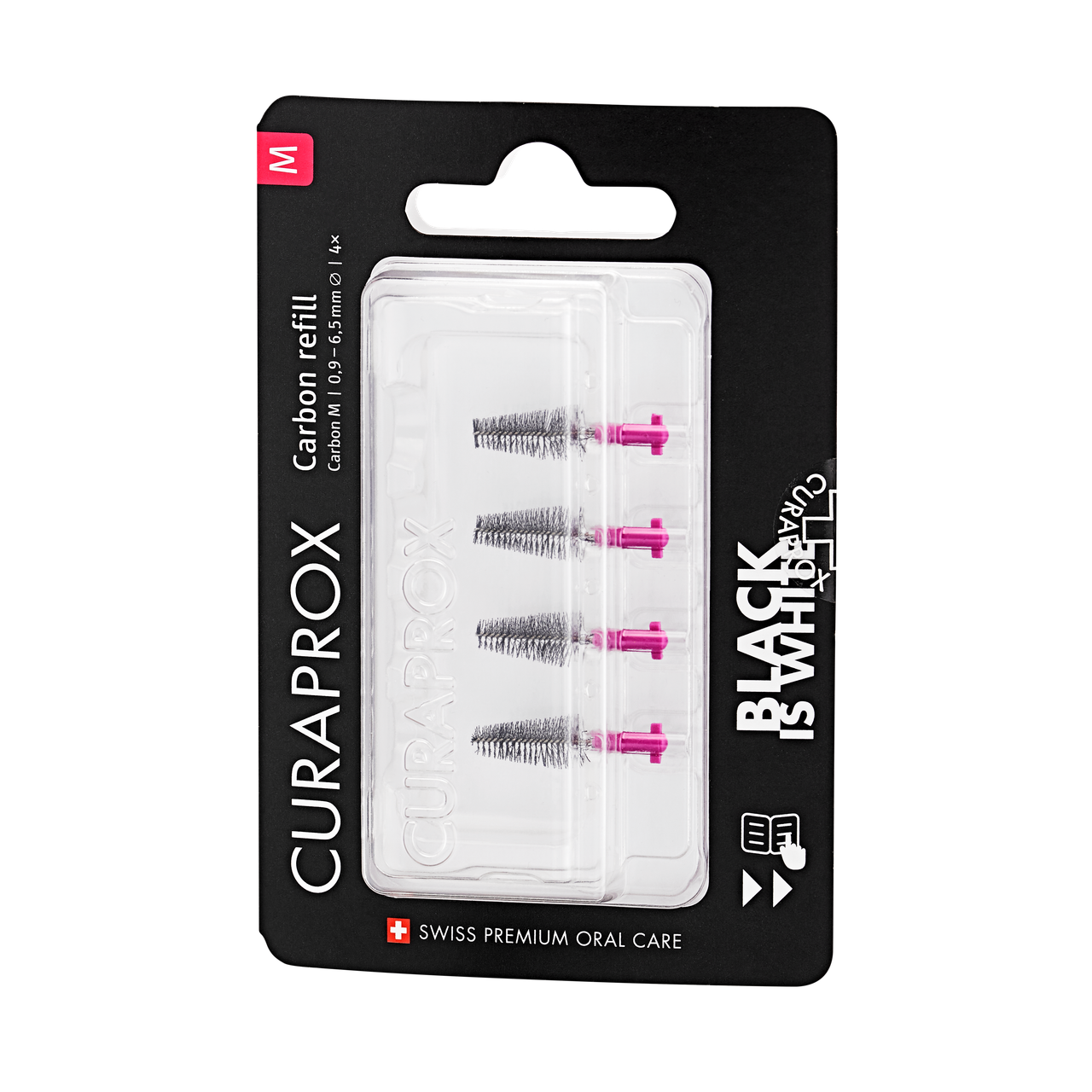 Curaprox Black Is White Interdental Brushes Refill, Carbon, Size M, 4 ...