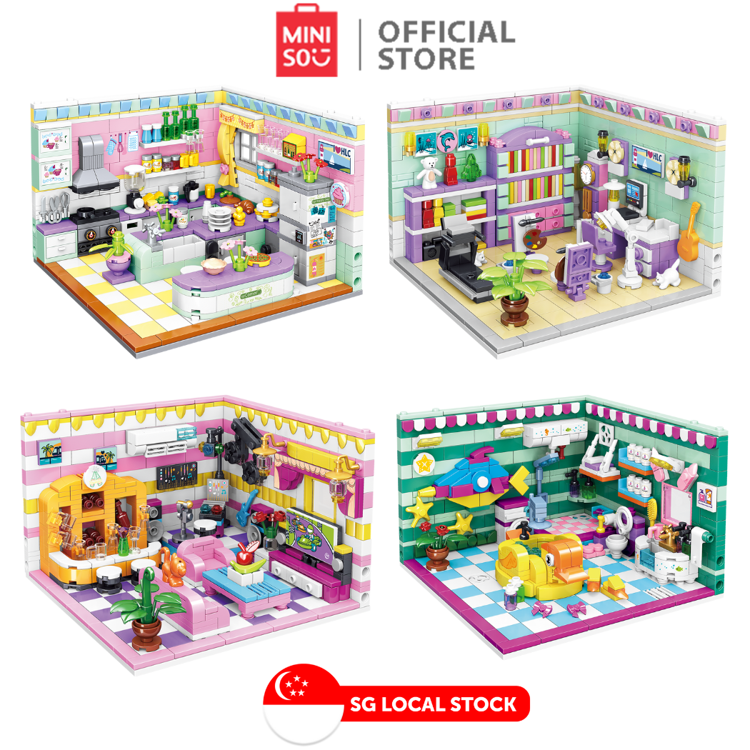 MINISO MiniCity - House Building Blocks/Amusement Park (Bathroom/Living ...