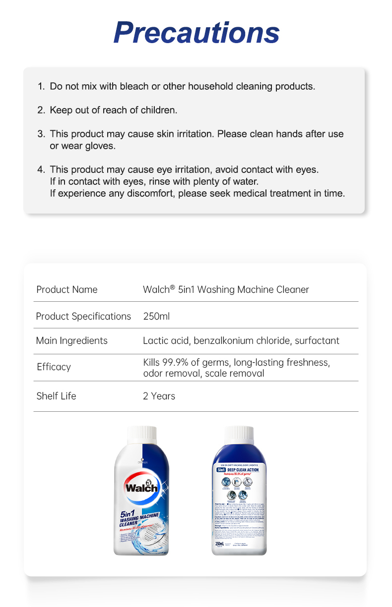 [New] Walch® 5in1 Washing Machine Cleaner 250ml x 2 Bottles | Shopee ...