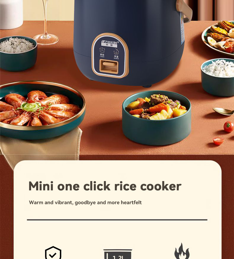 [2025 New] PESKOE 1.2L Mini Electric Rice Cooker Food Grade Automatic ...