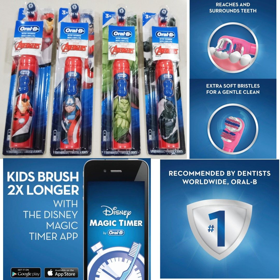 Oral-B Colgate Battery Powered Kids Toothbrush Disney Marvel Avengers ...