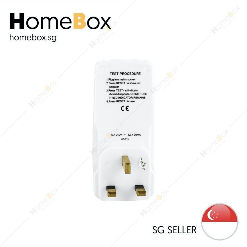 HomeBox 🇸🇬 Leakage Protection RCD Safety Adapter Socket Home Circuit ...