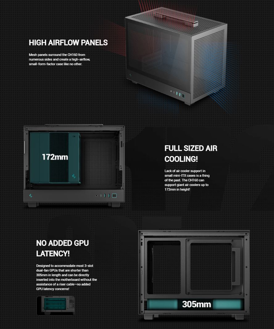 DEEPCOOL CH160 / CH170 / CH260 CH270 PLUS DIGITAL PORTABLE MINI ITX ...