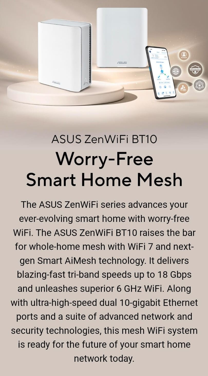 ASUS ZenWiFi BT10 AI Mesh Routers (2-pack) | Shopee Singapore
