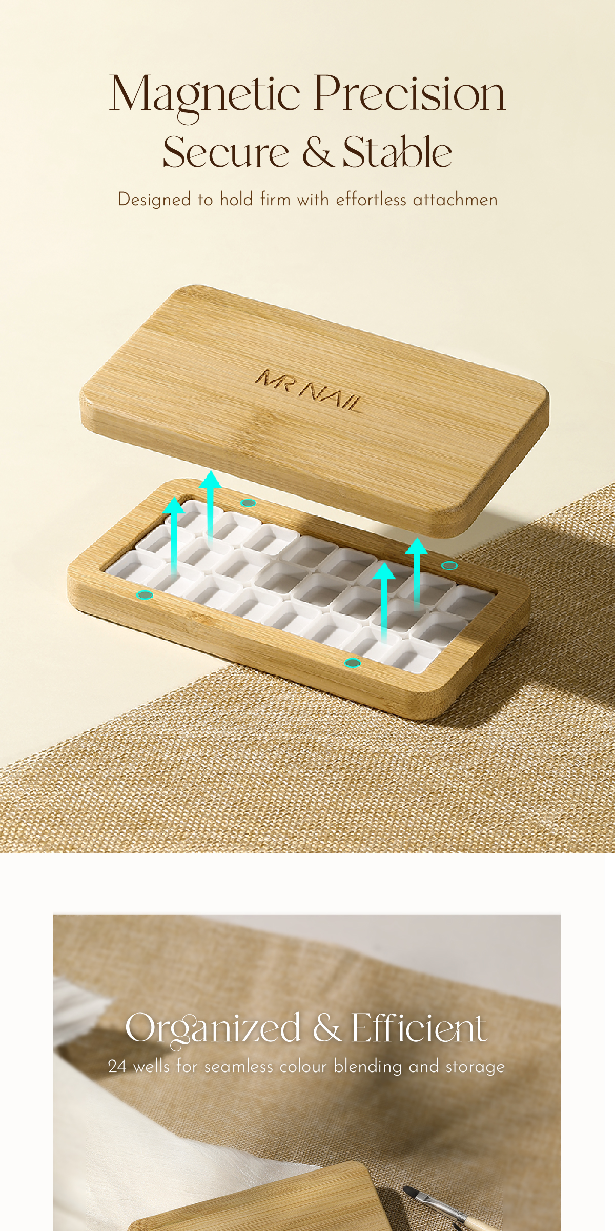 【Vainpot-SG】MR NAIL Wooden Painters Mixing Palette / 24 Wells | Shopee ...