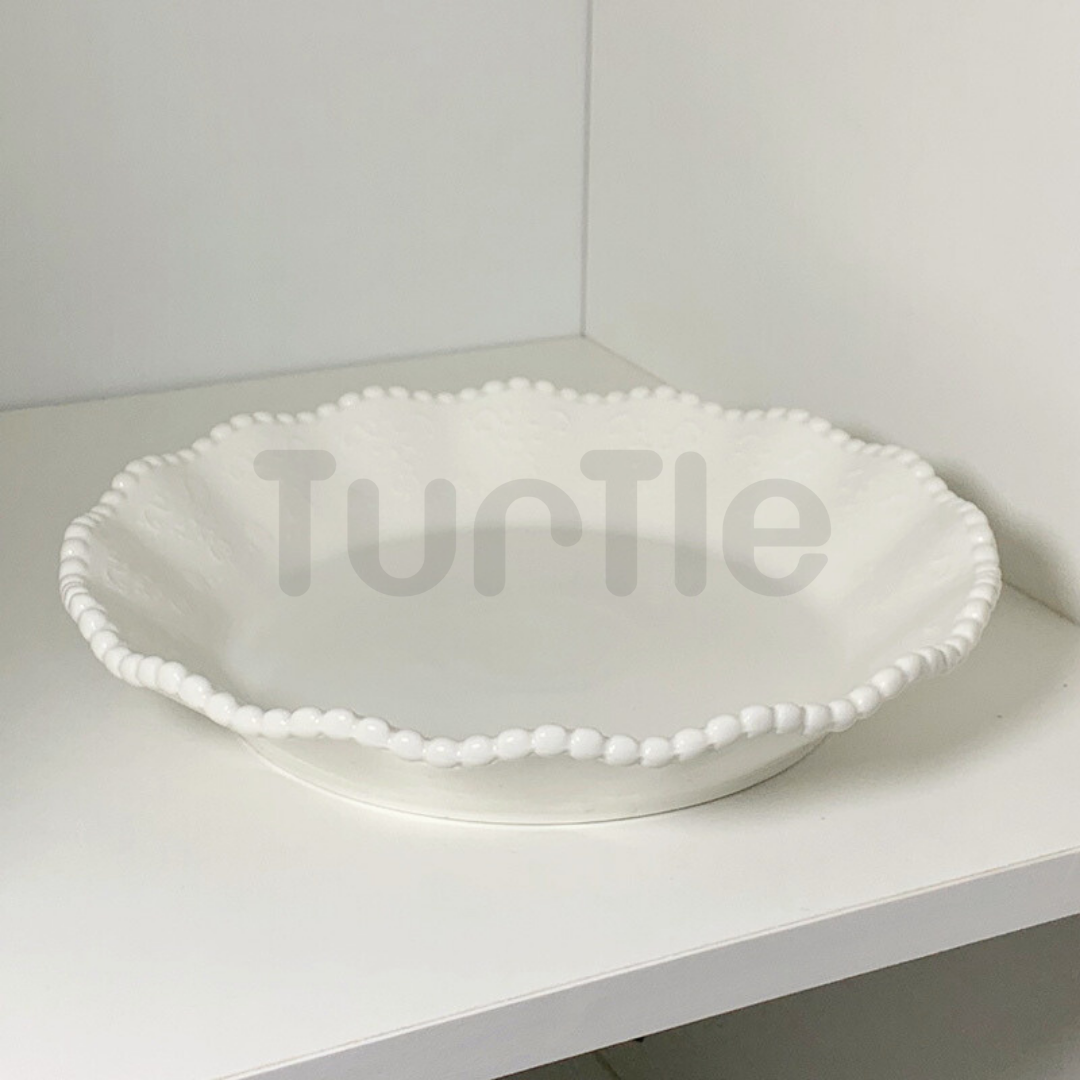 TURTLE Pearl Edge Wavy Design Ceramic Tableware Dinnerware (Plate ...
