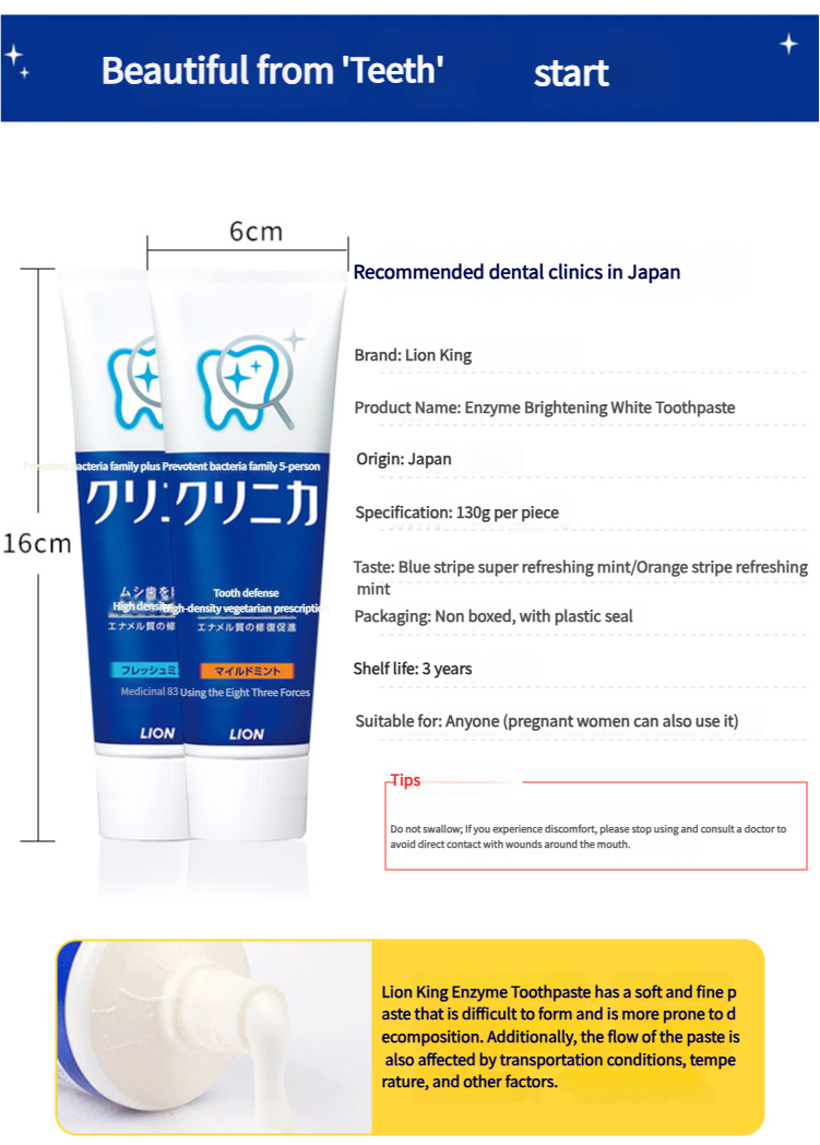 LION Clinica Toothpaste Vertical Fresh Mint 130g | Shopee Singapore