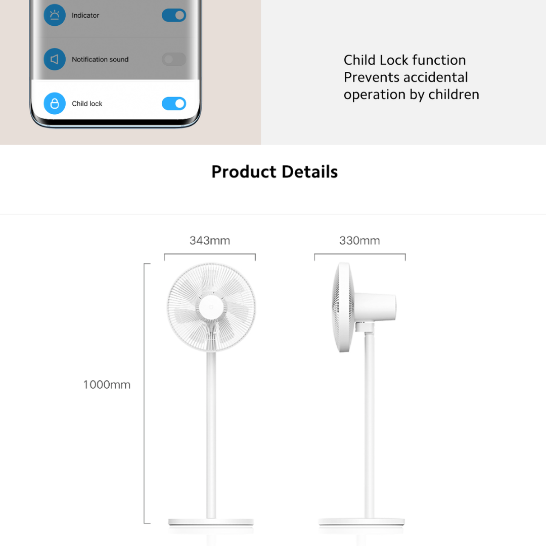 Xiaomi Mi Fan 2 Lite | Dual height | Smart Controls | Shopee Singapore