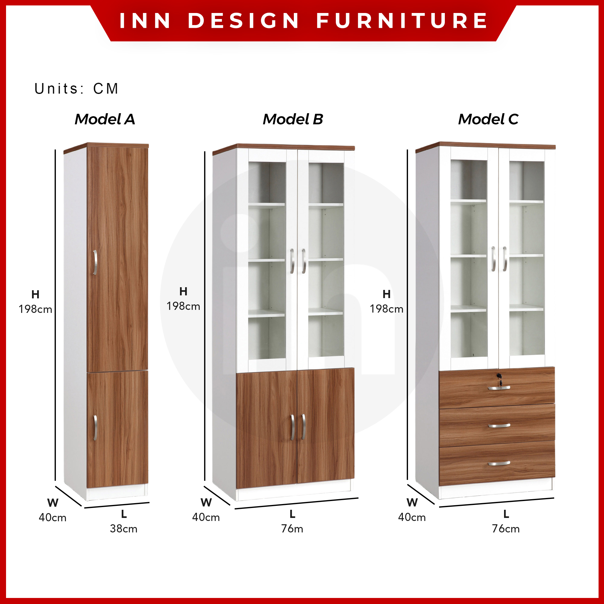 INNDESIGN GLIMMER BOOKSHELF / BOOK CABINET / BOOKCASE / DISPLAY CABINET ...