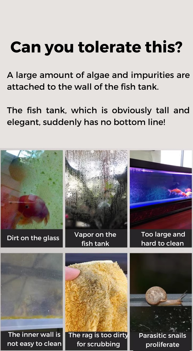 YEE Fish Tank Algae Scraper, Aquarium Cleaning Tool, Adjustable Shaft ...