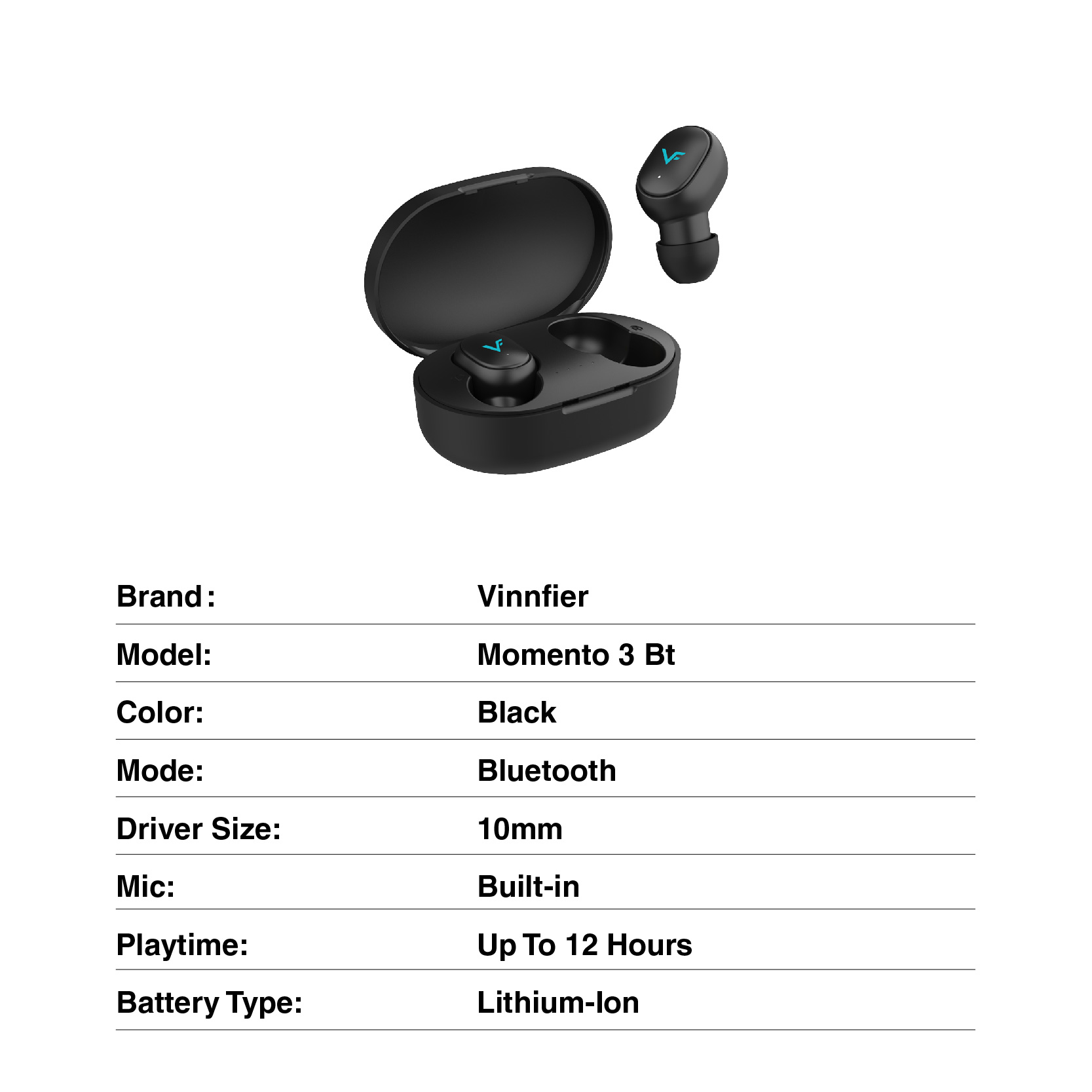 Vinnfier VF Momento 3 BT TWS ear phone bluetooth earbud True Wireless ...