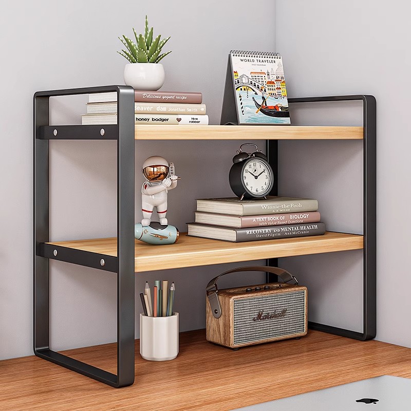 PM Desktop Rack Desktop Simple Multi-layer Book Shelf Office Desk Shelf ...