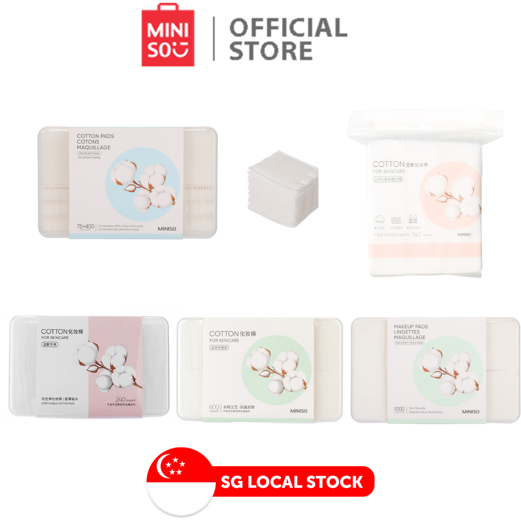 MINISO Cotton Pads in Containers (1000 Count/75 & 400 Count/600 Count ...