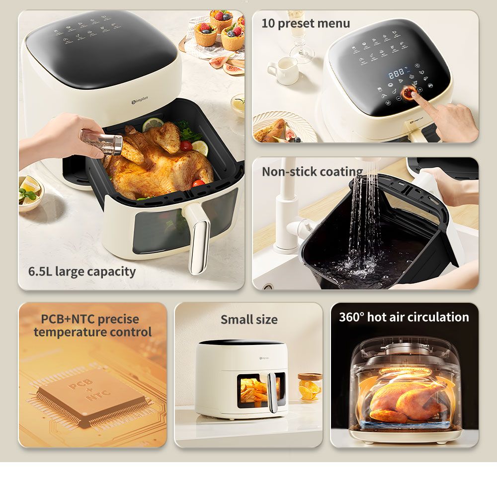 Simplus Air Fryer | 6.5L Large Capacity | 1500W Power | Non-Stick ...