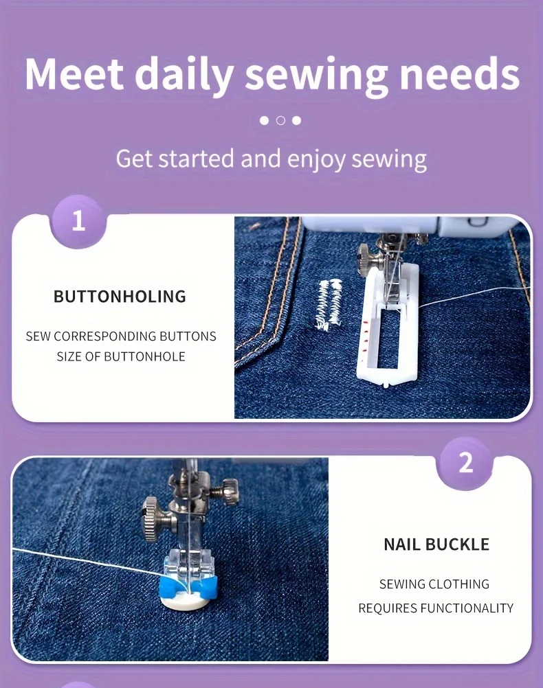 🔥SHIP IN 24H🔥 Portable mini sewing machine Electric Mini Home Use ...