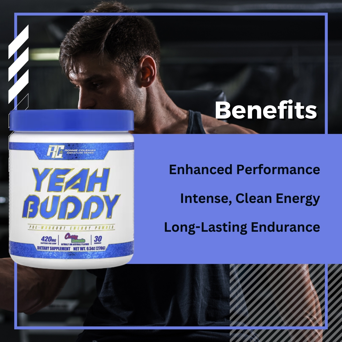 Ronnie Coleman, YEAH BUDDY Pre Workout Powder, Caffeine for Focus, Muscle Recovery, Various ...
